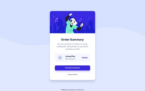 Frontend Mentor | My Order Summary Component challenge solution coding challenge solution