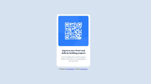 QR code card using HTML, CSS, flexbox, and SASS. coding challenge solution