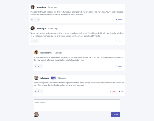 Frontend Mentor | Interactive Comments Section coding challenge solution Frontend Mentor | Interactive Comments Section coding challenge solution
