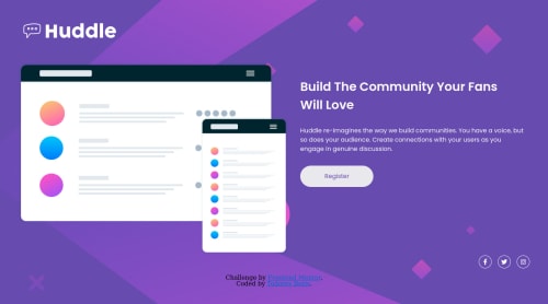 Frontend Mentor Huddle Landing Page Wcss Flexbox Coding Challenge