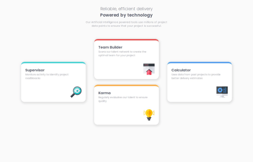 Frontend Mentor | Four Cards Section with CSS Grid, Sass coding challenge solution