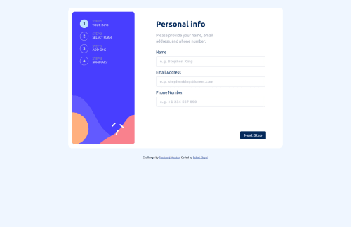 Frontend Mentor | Multi step form coding challenge solution