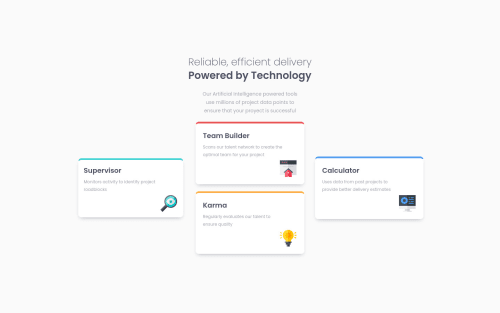 Frontend Mentor | Four Card Feature Section using flexbox and grid coding challenge solution