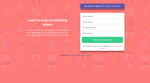 Resposive form with display flexbox and grid coding challenge solution | Frontend Mentor