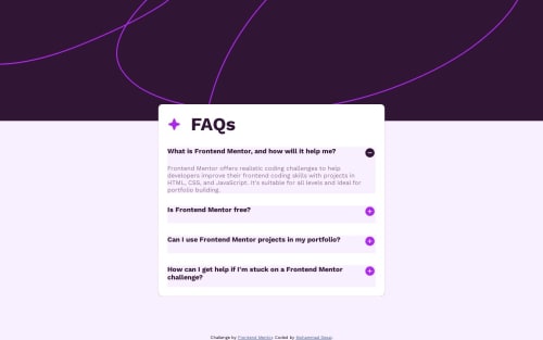 Frontend Mentor | Responsive FAQ Accordion coding challenge solution