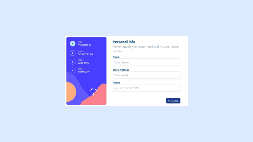 Frontend Mentor Multi Step Form Coding Challenge Solution
