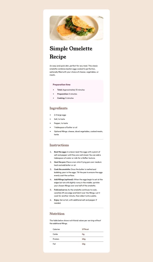 Frontend Mentor | Recipe Main Page HTML CSS coding challenge solution
