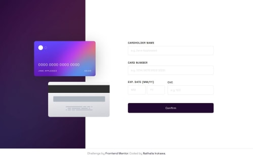 Responsive Interactive Card Details with flip card coding challenge ...