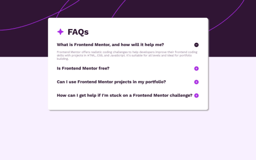 Frontend Mentor | Responsive FAQ Accordion coding challenge solution