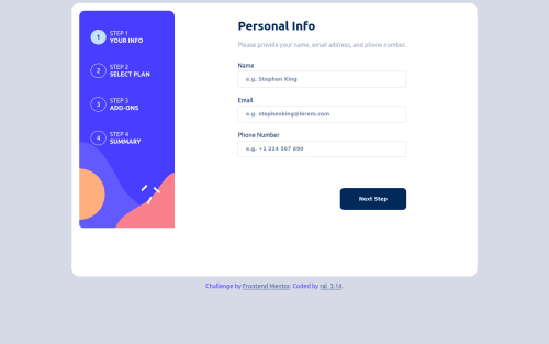 Frontend Mentor | Multi Step Form (HTML, CSS, JS) coding challenge solution