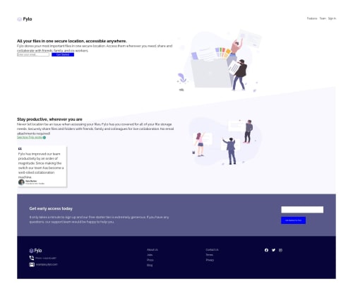 Frontend Mentor | fantastic fylo landing page with 2 columns using HTML and CSS coding challenge ...