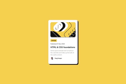 Frontend Mentor Responsive Blog Card Made With Bootstrap Coding Challenge Solution