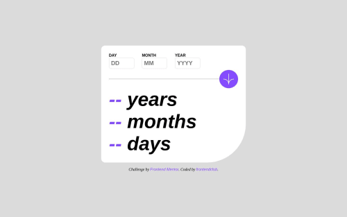 Frontend Mentor | age-calculator-app using html css js coding challenge solution