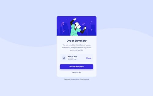 Frontend Mentor Order Summary Component Coding Challenge Solution