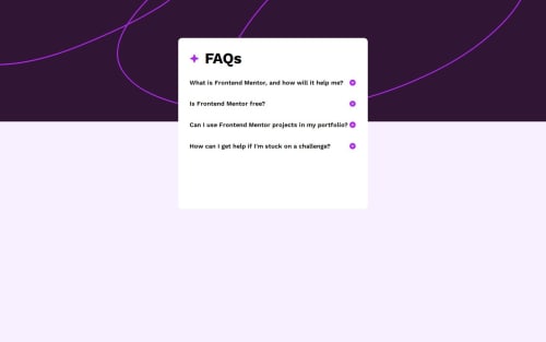 Frontend Mentor | FAQs Accordion with HTML and CSS coding challenge solution