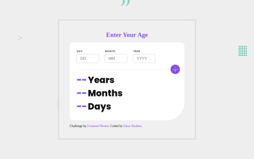 Frontend Mentor | Age calculator app coding challenge solution