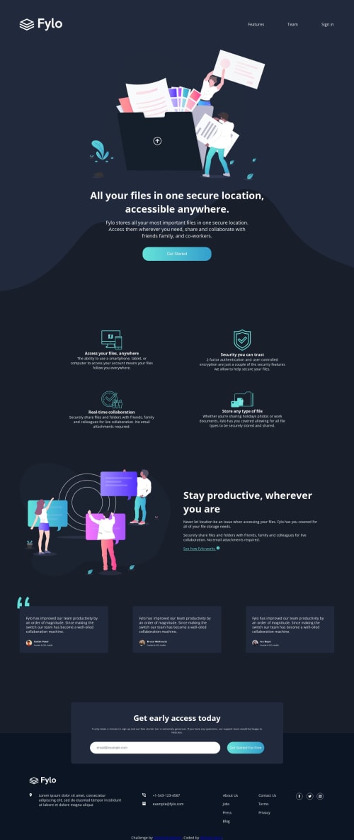 Frontend Mentor | Responsive landing page using vanilla javascript, css and html coding ...