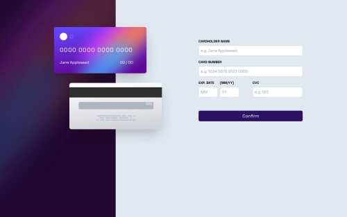 interactive card details using tailwindCSS and javascript coding challenge solution | Frontend ...