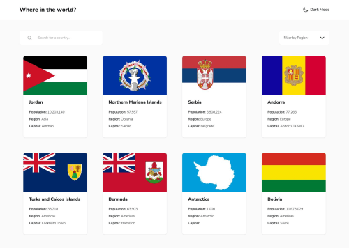 Rest Countries Api using React, React-Router and Tailwind coding challenge solution