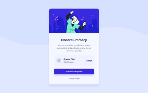 Frontend Mentor Order Summary Component Using Css Grid And Flexbox Coding Challenge Solution