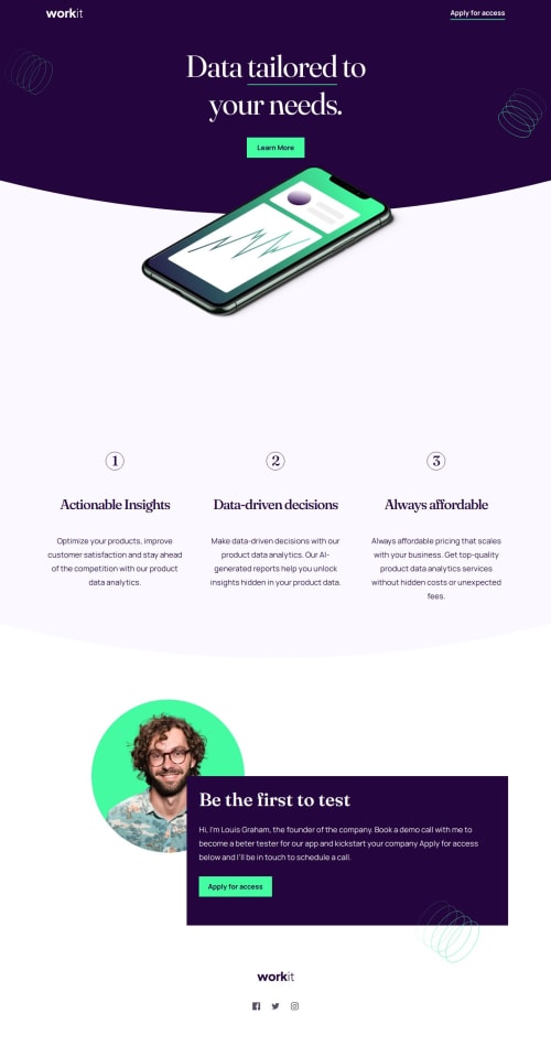 Frontend Mentor | Workit Landing Page fully responsive solution coding challenge solution