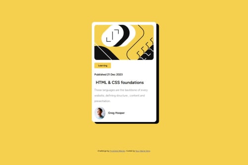 Frontend Mentor Blog Review Card Using Htmlcss Coding Challenge Solution