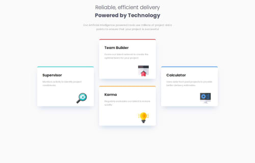 Four card feature section master ( HTML CSS ) coding challenge solution | Frontend Mentor