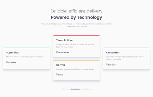 Four Card Feature Section with CSS grid coding challenge solution
