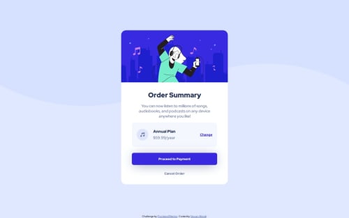 Frontend Mentor | Order summary component solution using HTML and CSS only coding challenge solution