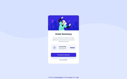 Frontend Mentor Order Summary Card Using Css Grid And Flexbox Coding Challenge Solution