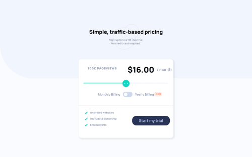 Frontend Mentor | Interactive Pricing using React coding challenge solution
