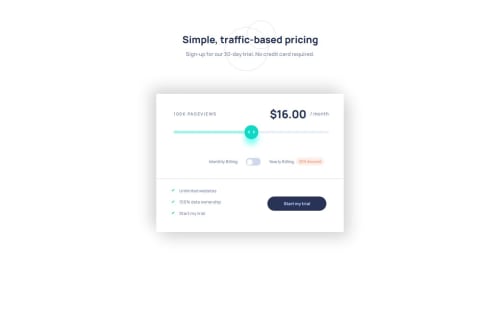 Frontend Mentor Interactive Pricing Component Coding Challenge Solution