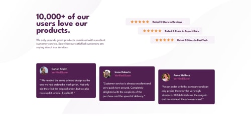 Responsive landing page of social media proof coding challenge solution