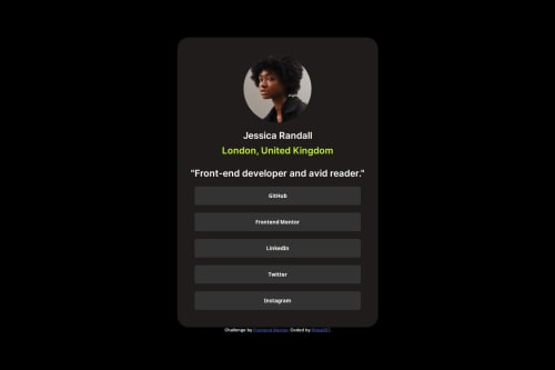 Frontend Mentor | Social links profile main using CSS flexbox coding challenge solution