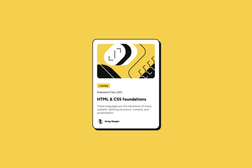 Blog card built with HTML and CSS with hover state coding challenge ...