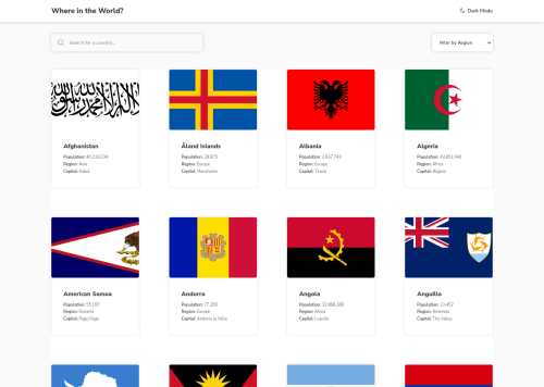 Frontend Mentor | Countries API Project Build in ReactJS coding challenge solution