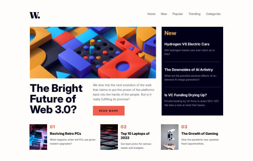 Frontend Mentor | Responsive news homepage with SCSS, Flexbox, Grid and Js coding challenge solution