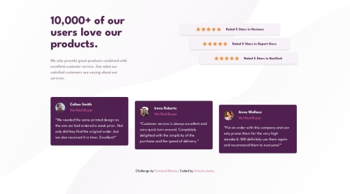 Frontend Mentor | Responsive Social Proof Section (Grid and Flex) coding challenge solution