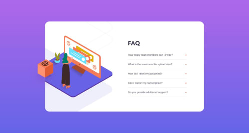 Accordion card using Flexbox and JS coding challenge solution