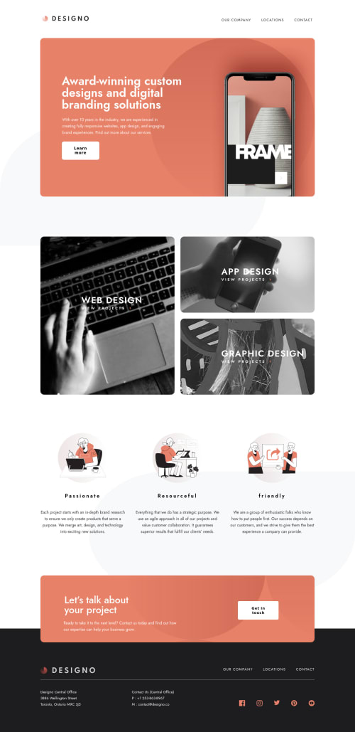 Frontend Mentor | Designo-multipage-website using react, css , grid coding challenge solution