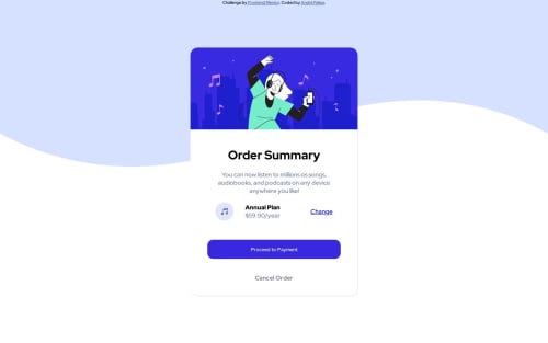 Frontend Mentor | Order Summary Component using CSS and HTML coding challenge solution