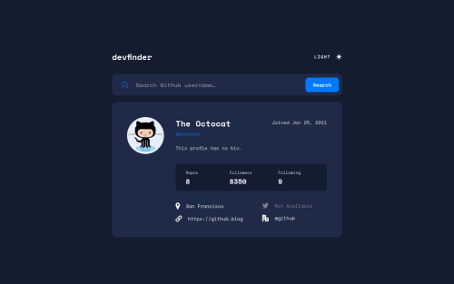 Github User Search App with React coding challenge solution