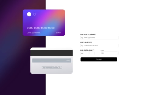 Frontend Mentor | Credit card form using React JS and vanilla CSS ...