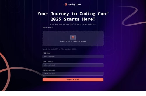 Frontend Mentor Conference Ticket Generator Solution Coding Challenge