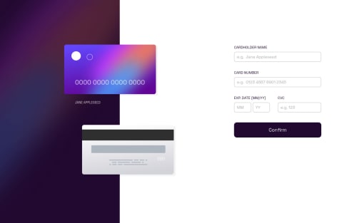 Frontend Mentor | "Card-Details-Form" project using JS Vanilla | HTML | CSS coding challenge ...