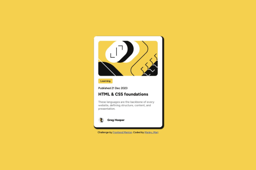 Blog Preview Component using HTML and CSS. coding challenge solution ...