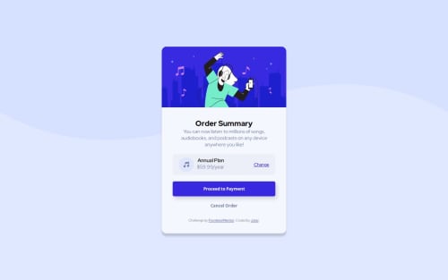 Frontend Mentor Order Summary Component Main Coding Challenge Solution