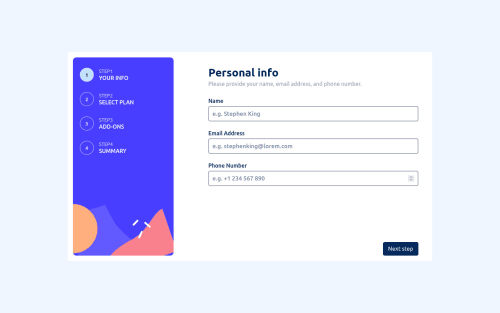 Frontend Mentor Multi Step Form Using Html Css And Js Coding 0314