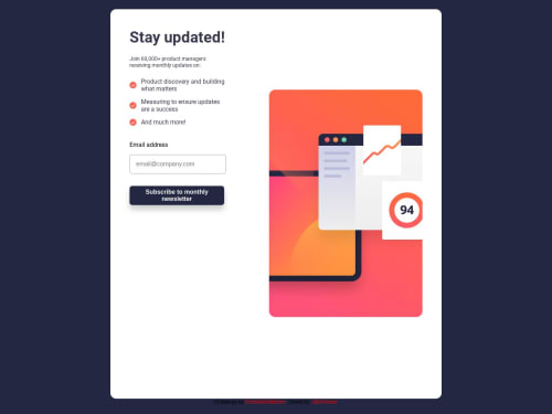 Frontend Mentor | Responsive newsletter-sign-up using Html, CSS, CSS Grid, JavaScript coding ...