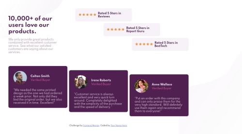 Frontend Mentor | Responsive Social Proof Section Using HTML and CSS (flexbox) coding challenge ...